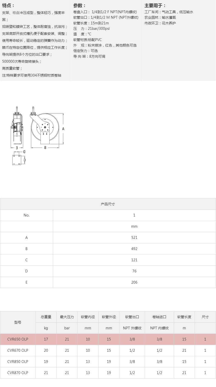 CVR650 OLP经济型工业卷盘 - 湖南佳麟科技有限公司